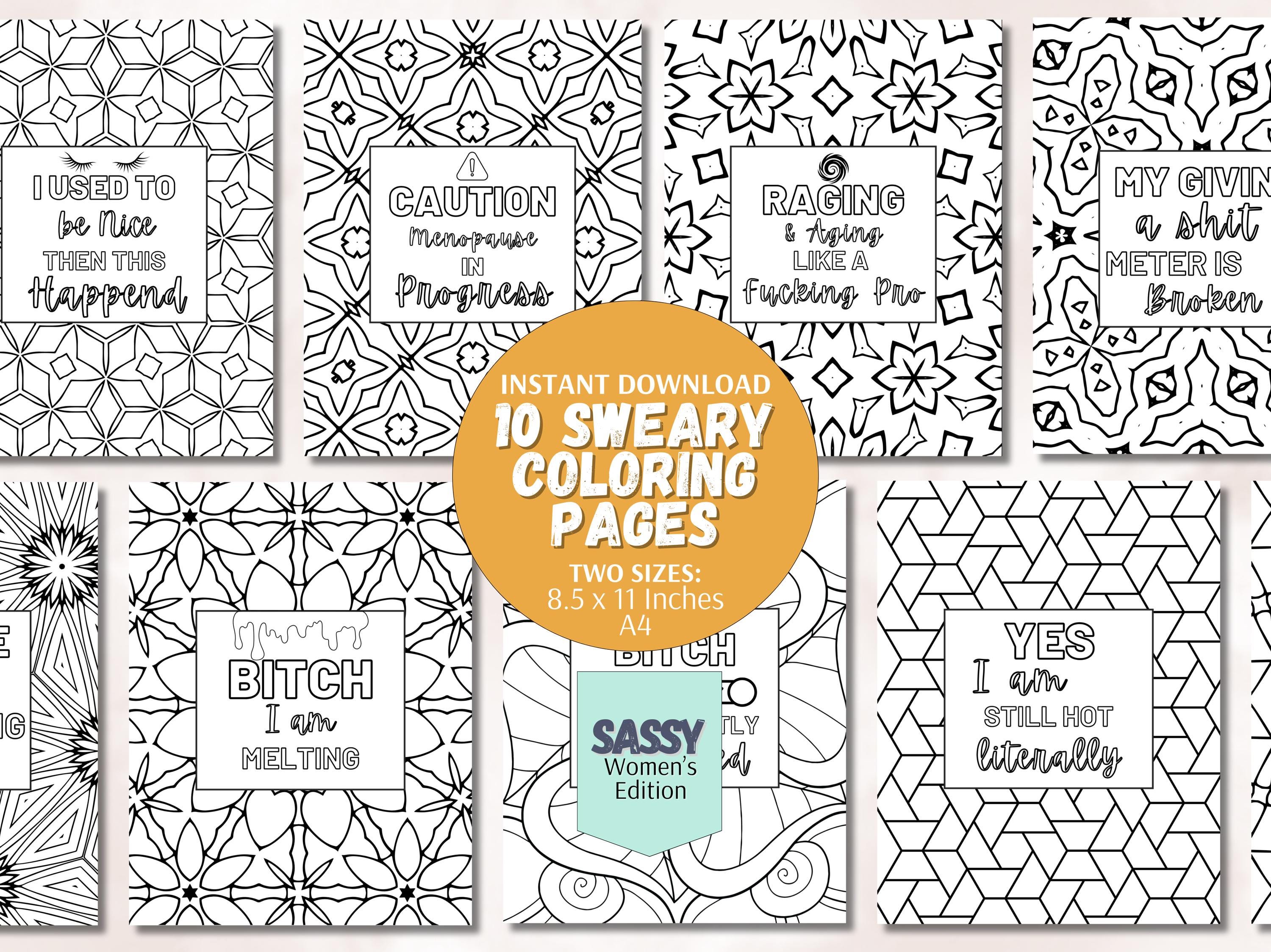 Sarcastic Coloring Pages Adult Humor Coloring Pages With Swear Words ...