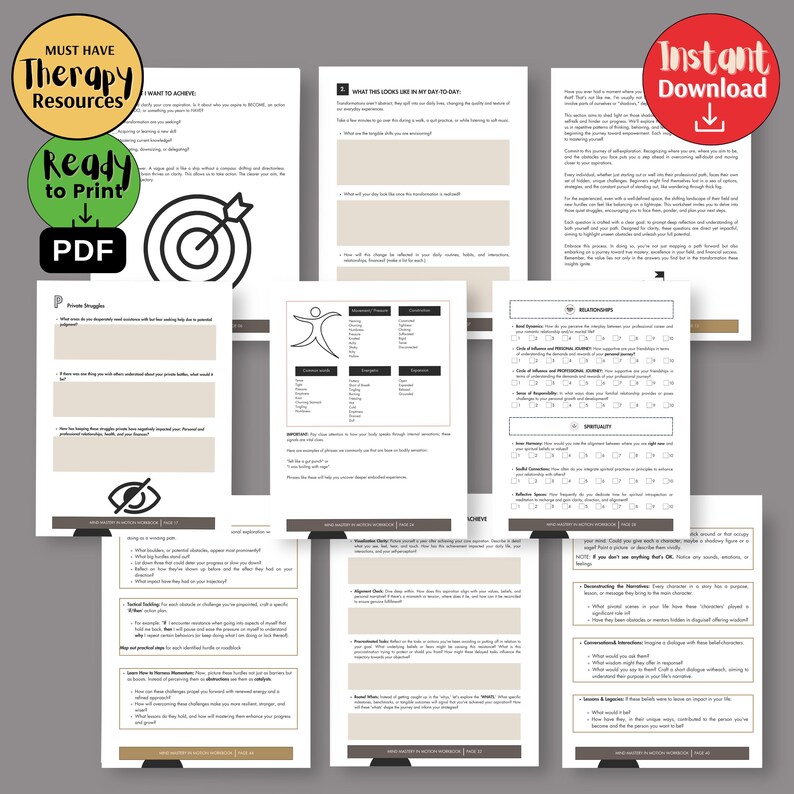 Emotional Regulation Workbook: Self-regulation Worksheets (PDF Pattern ...
