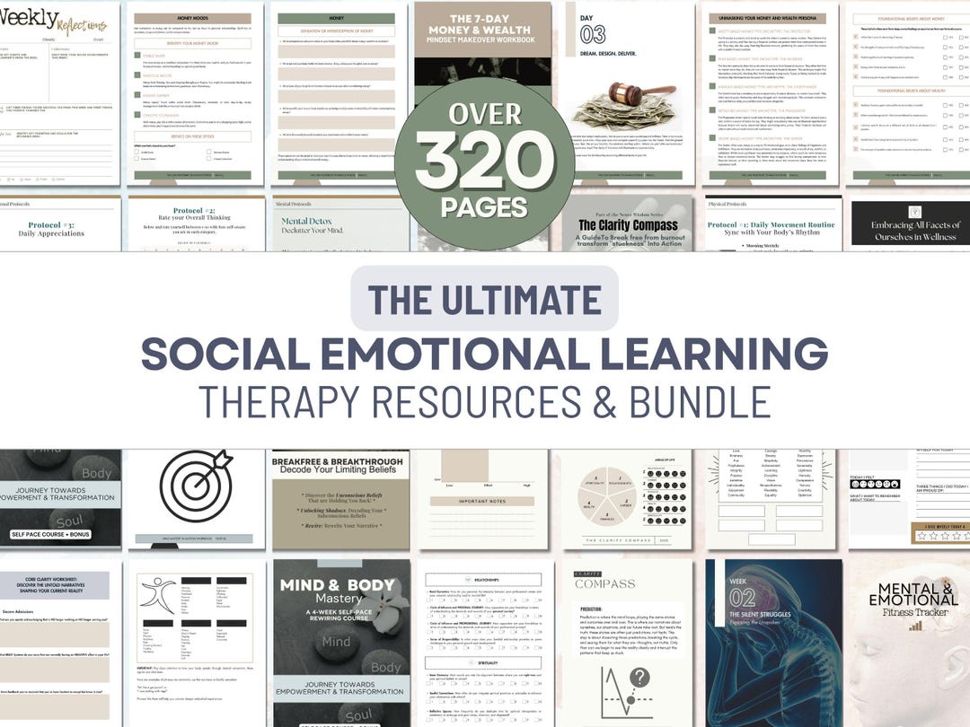 Social Emotional Regulation Bundle Worksheet Mental Health Workbook ...