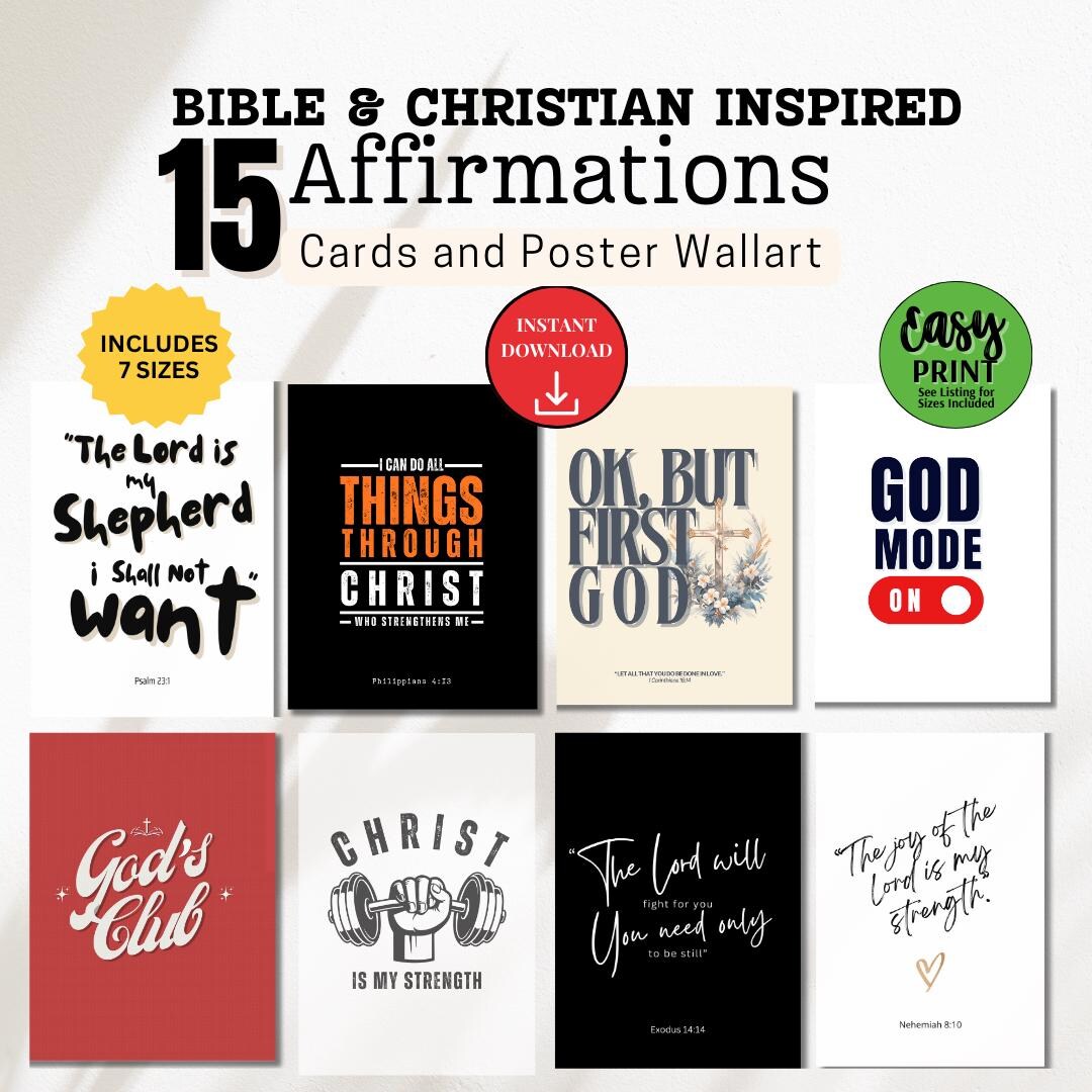 God's Affirmation Fun Art Posters, Digital Prints Scripture Quotes ...