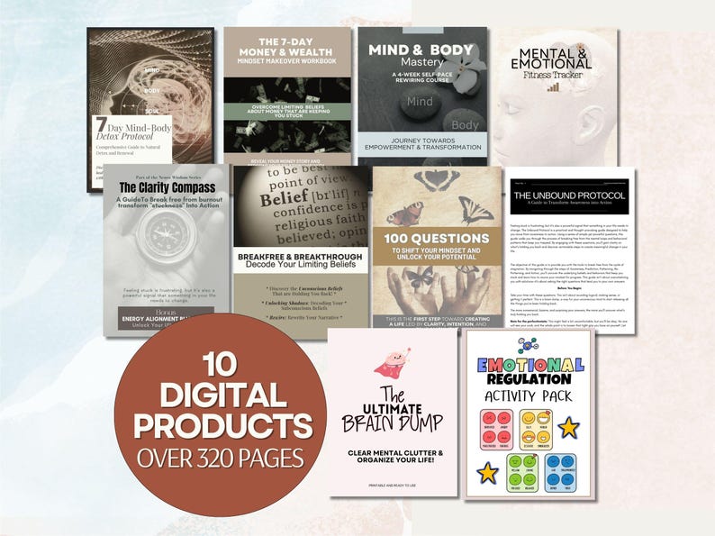 Emotional Regulation Bundle Mental Health Workbook Dysruptive Mood Self ...