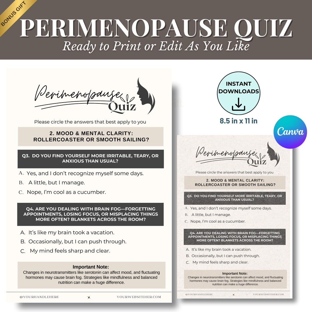 Aesthetic Perimenopause Quiz Template, Perimenopause Social Media Post ...