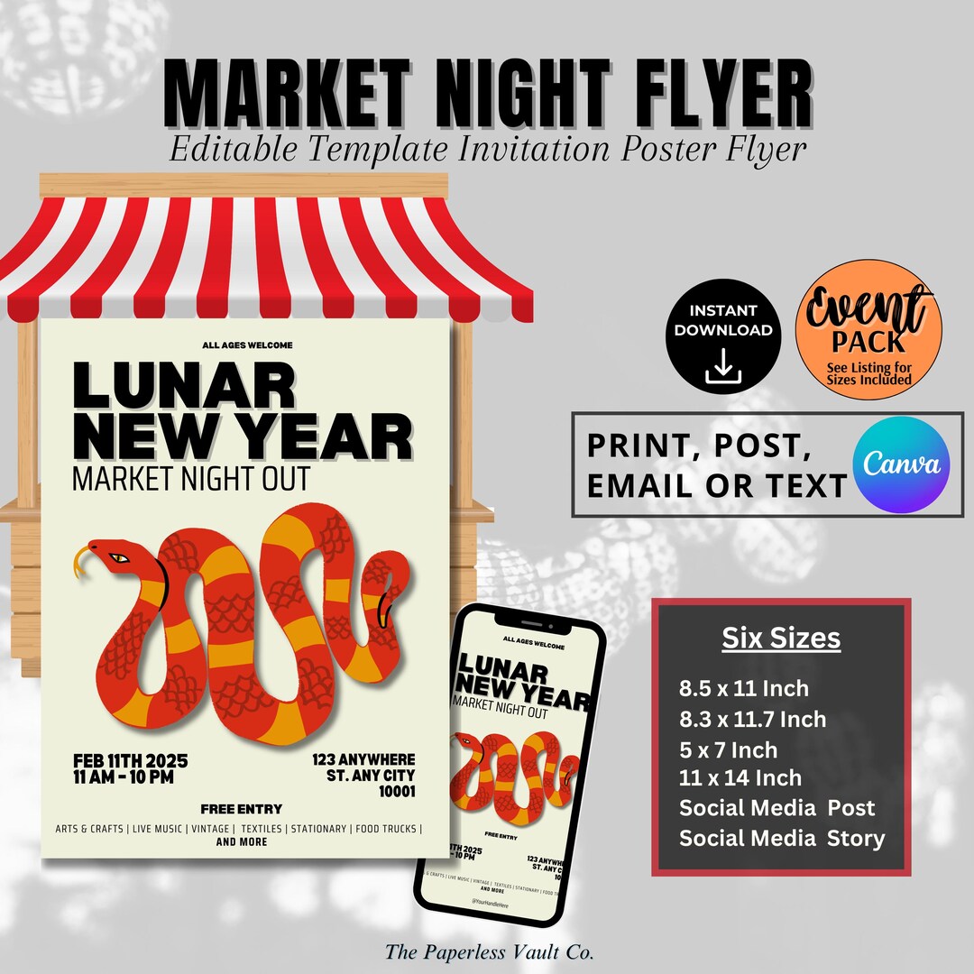 Editable Night Market Flyer Template, Craft Fair Event Poster Community ...