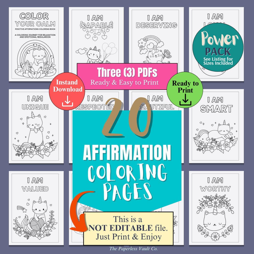 Self Love Coloring Pages, Affirmations Inspirational Quotes Mantras ...