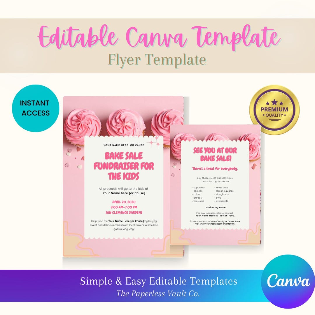 Elegant Bake off Flyer, Bake off Flyer Template, Editable Bake off Sale ...