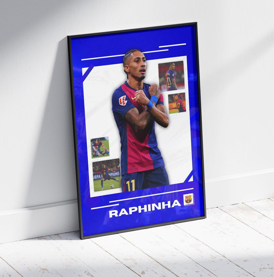 Raphinha FC Barcelona Poster, Posters, Football Player, Wall Art ...