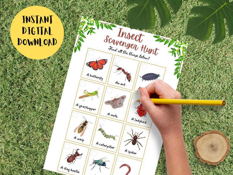 Insect Scavenger Hunt, Printable Activities, Kids Mini-beast Search ...