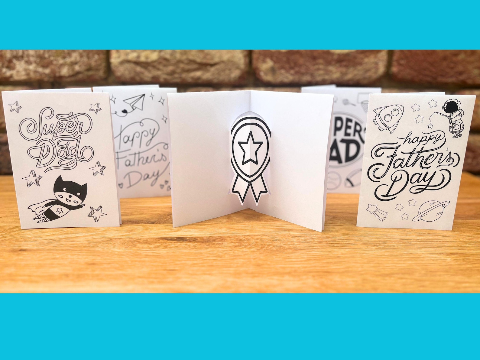Printable Pop up Father's Day Cards for Kids to Make and Colour, Print ...