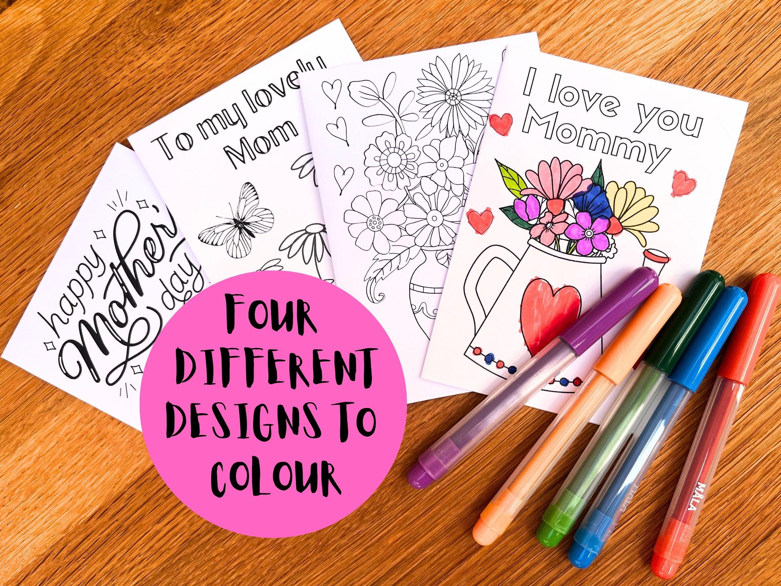 Pop-up Mother's Day Cards, Printable Kids Colouring Bundle, Classroom ...
