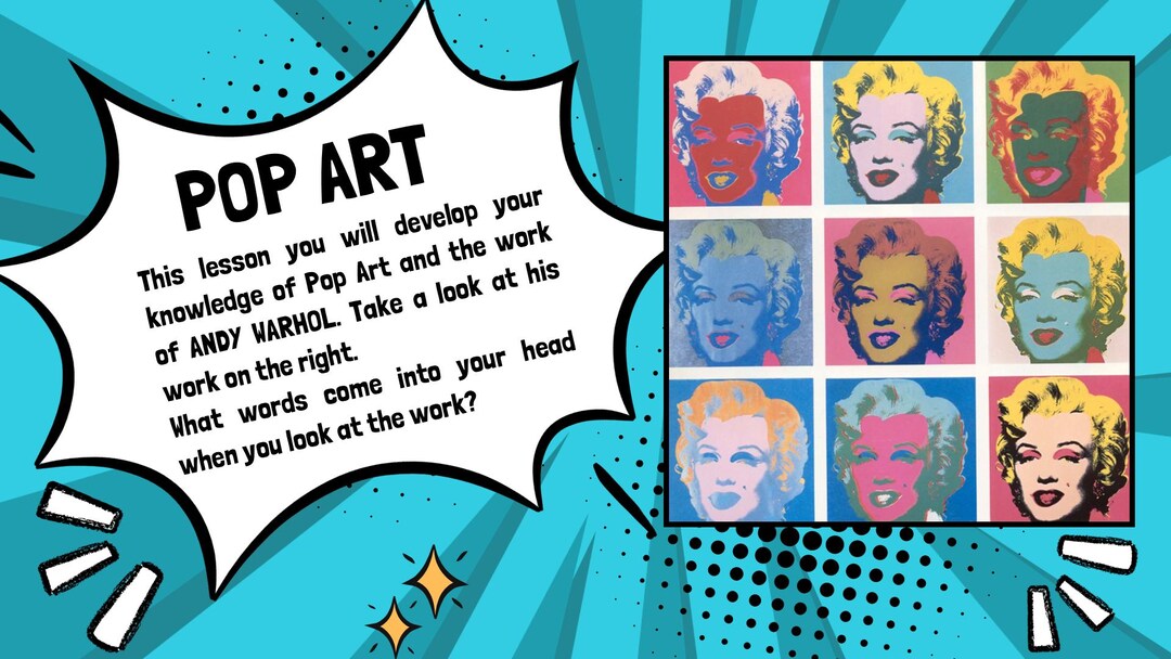 A Pop Art Printable, Presentation Based on the Artist Andy Warhol ...