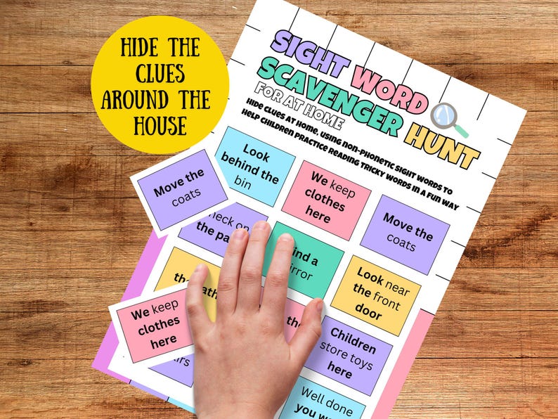 Sight Word Scavenger Hunt, Printable Kids Phonics, KS1, Word Search ...