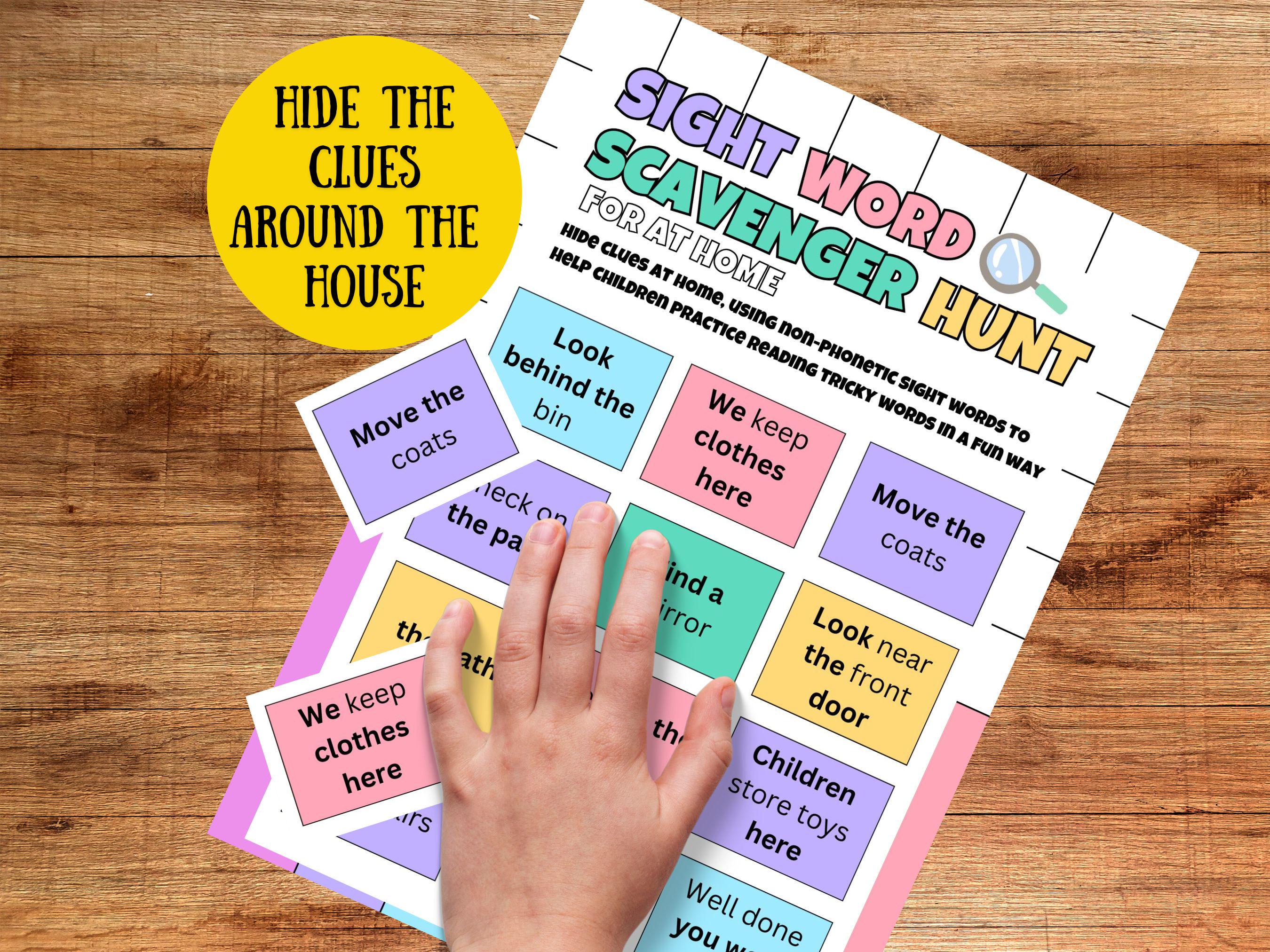 Sight Word Scavenger Hunt, Printable Kids Phonics, KS1, Word Search ...