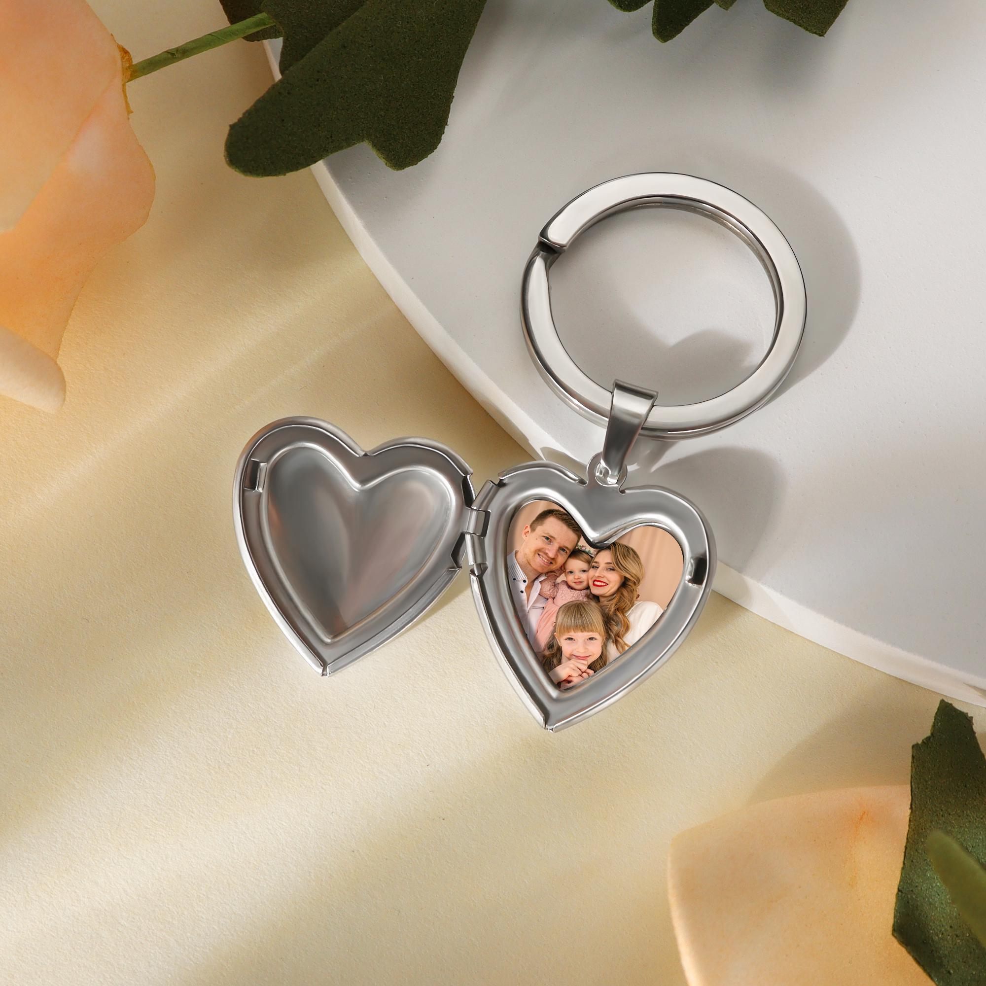 Custom Locket Keychain With Photo, Memorial Keychain, Personalized ...