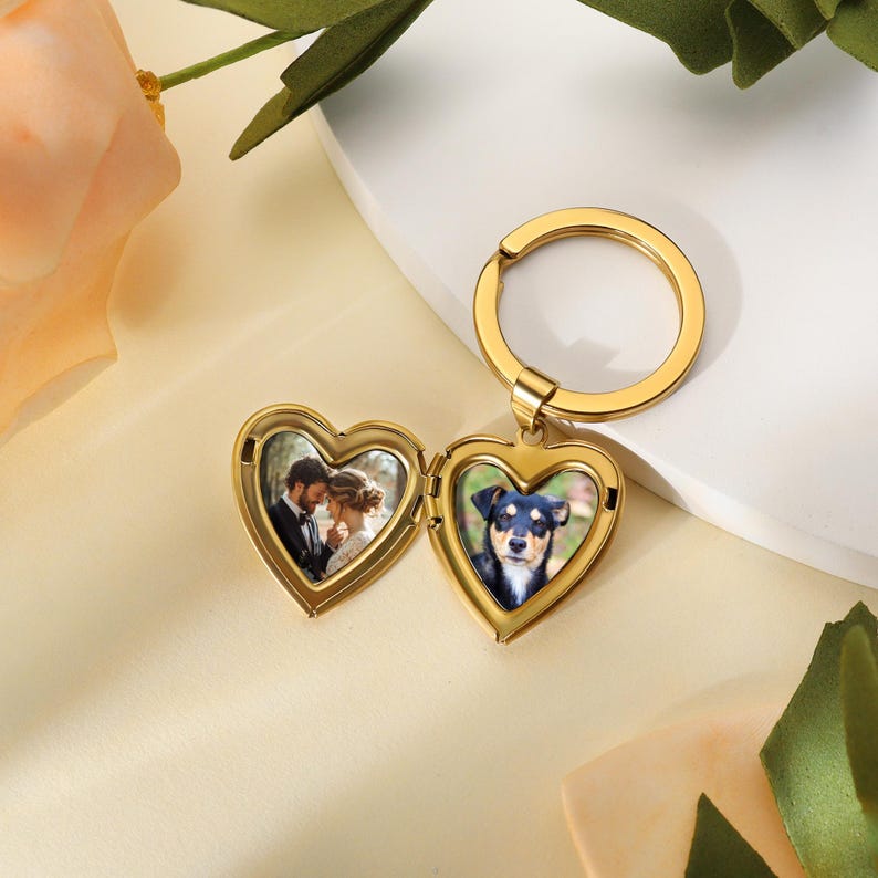Custom Locket Keychain With Photo, Memorial Keychain, Personalized ...