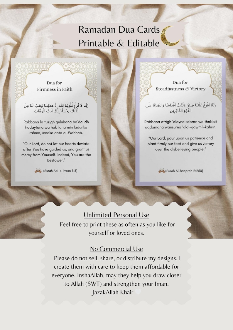 30 Ramadan Dua Cards + 4 Laylatul Qadr – Digital Download | Islamic ...