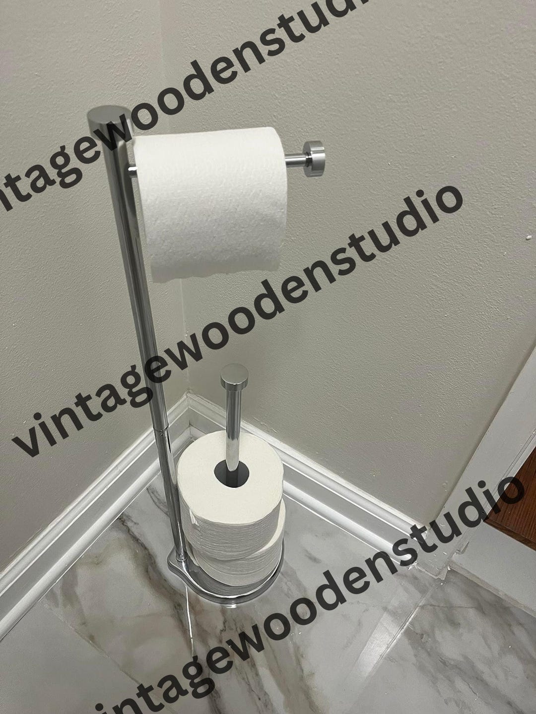 Free Standing Metal Toilet Paper Holder Toilet Paper Stand Toilet Paper ...