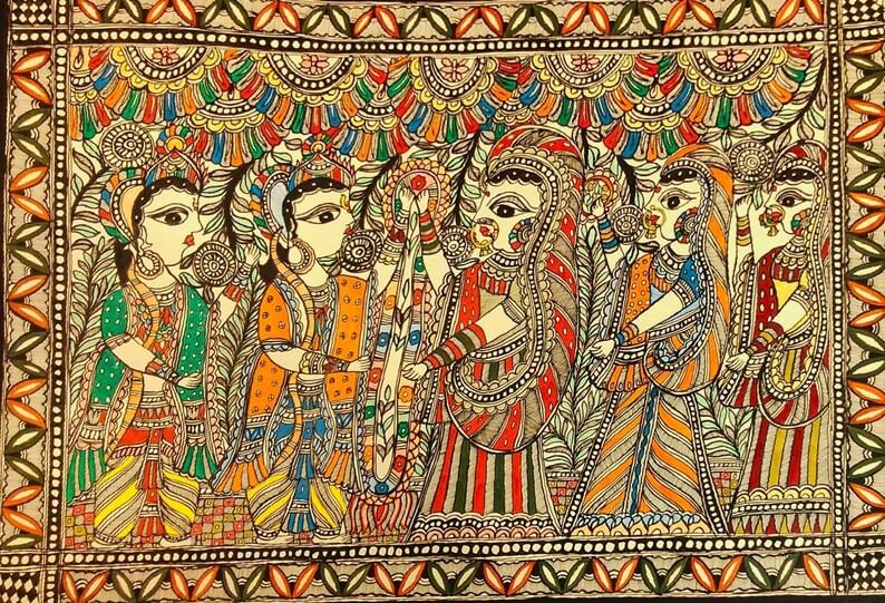 Hand Painted Madhubani - Traditional Handmade Paintings From Bihar ...