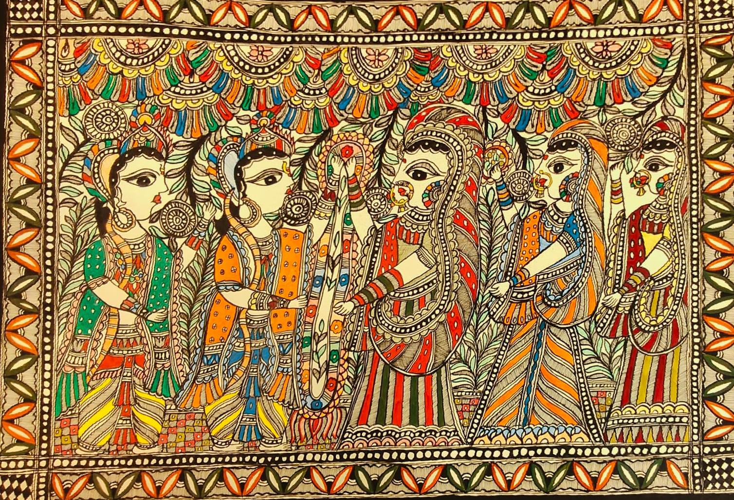 Hand Painted Madhubani - Traditional Handmade Paintings From Bihar ...