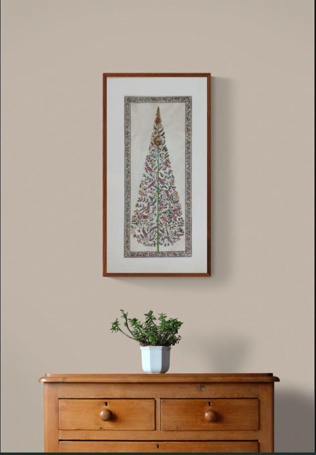Hand Painted Patachitra - Tree of Life on Tasar Silk - Etsy