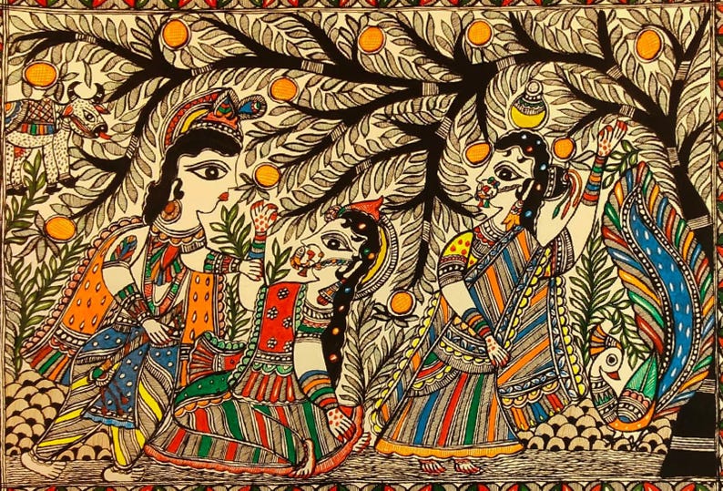 Hand Painted Madhubani - Traditional Handmade Paintings From Bihar ...