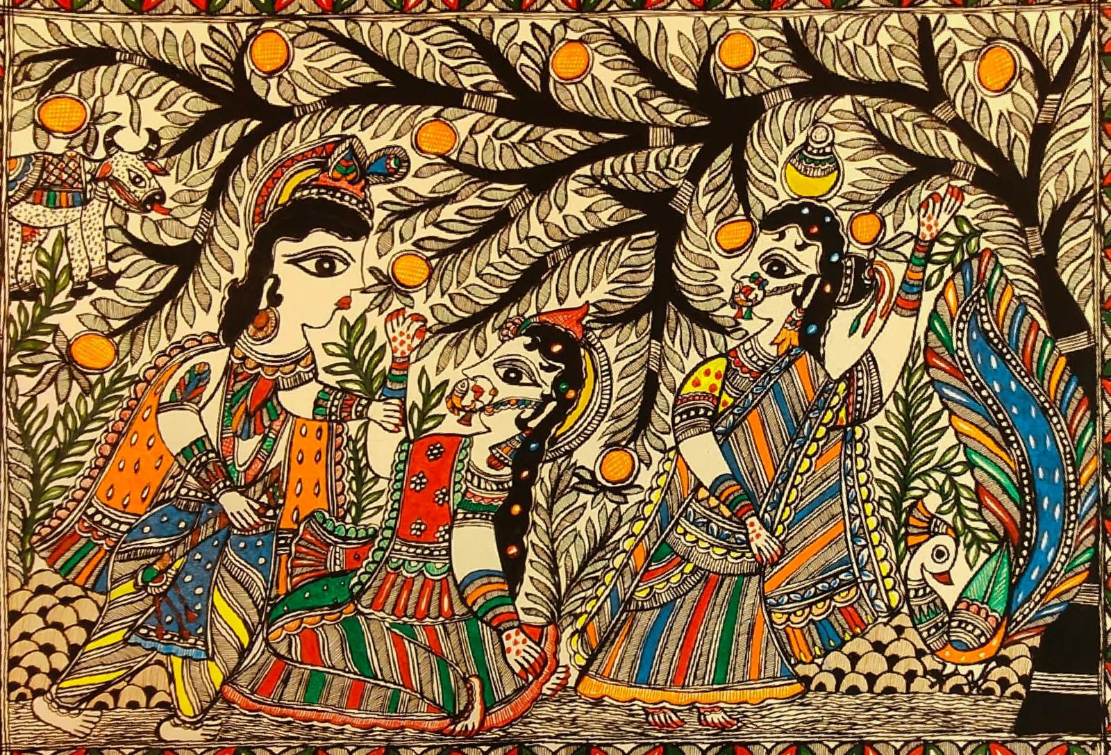 Hand Painted Madhubani - Traditional Handmade Paintings From Bihar ...