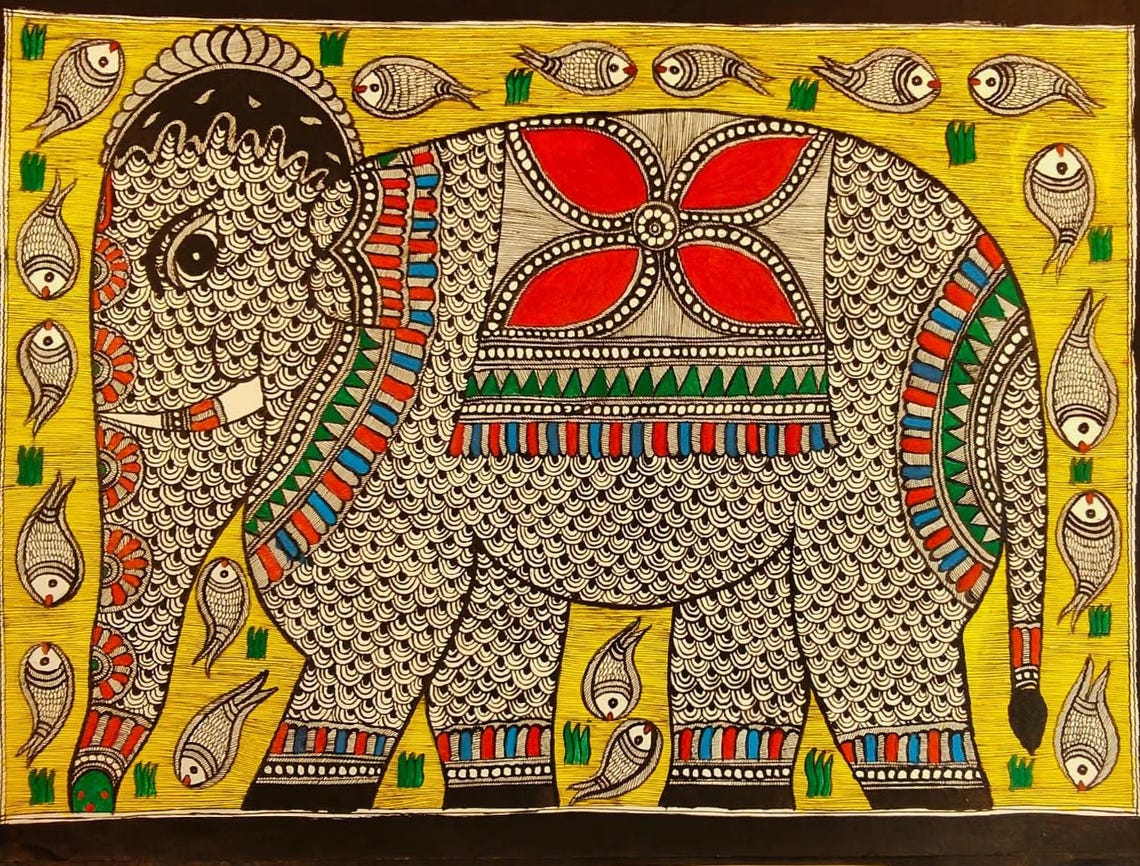 Hand Painted Madhubani - Traditional Handmade Paintings From Bihar ...