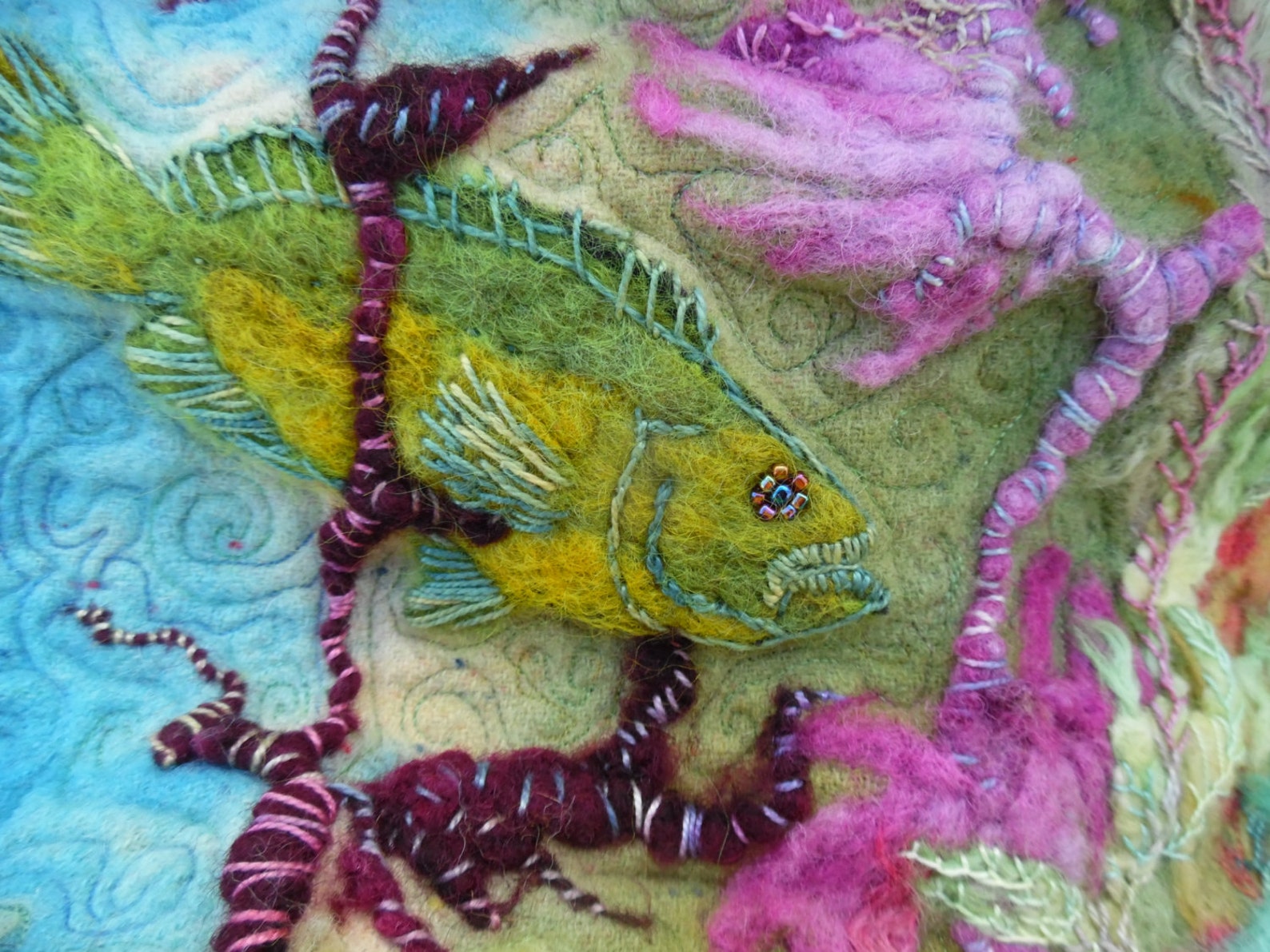 Woolly Fish a Felted Applique Pattern by Debora Konchinsky - Etsy