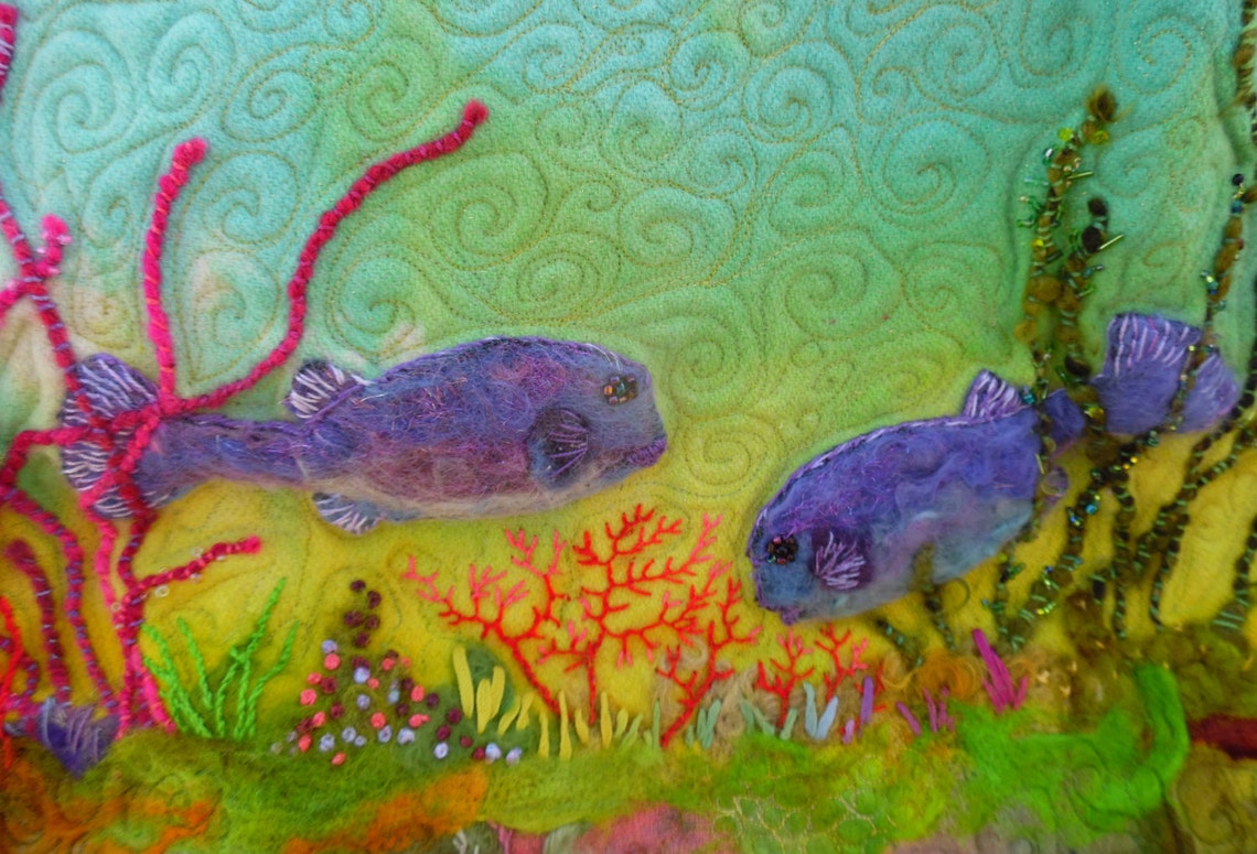 Woolly Fish a Felted Applique Pattern by Debora Konchinsky - Etsy