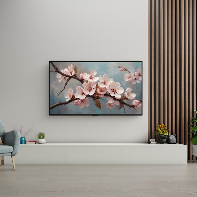 Samsung Frame TV Art: Cherry Blossom Spring Floral (digital Download 4K ...