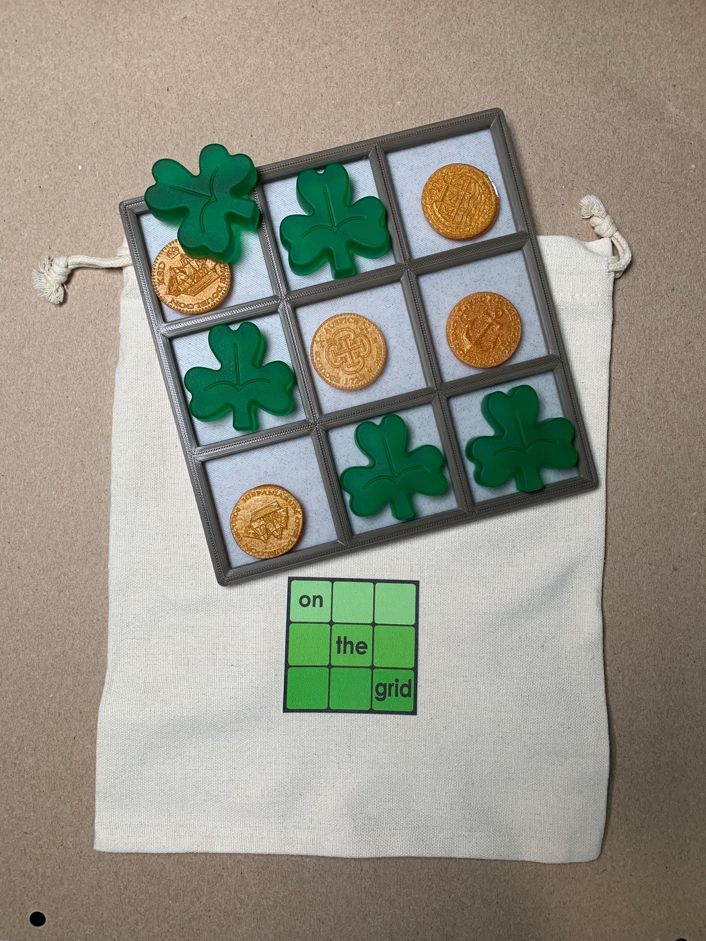 St. Patrick's Day, Gold Coins, Shamrocks, Tic Tac Toe, Game, - Etsy