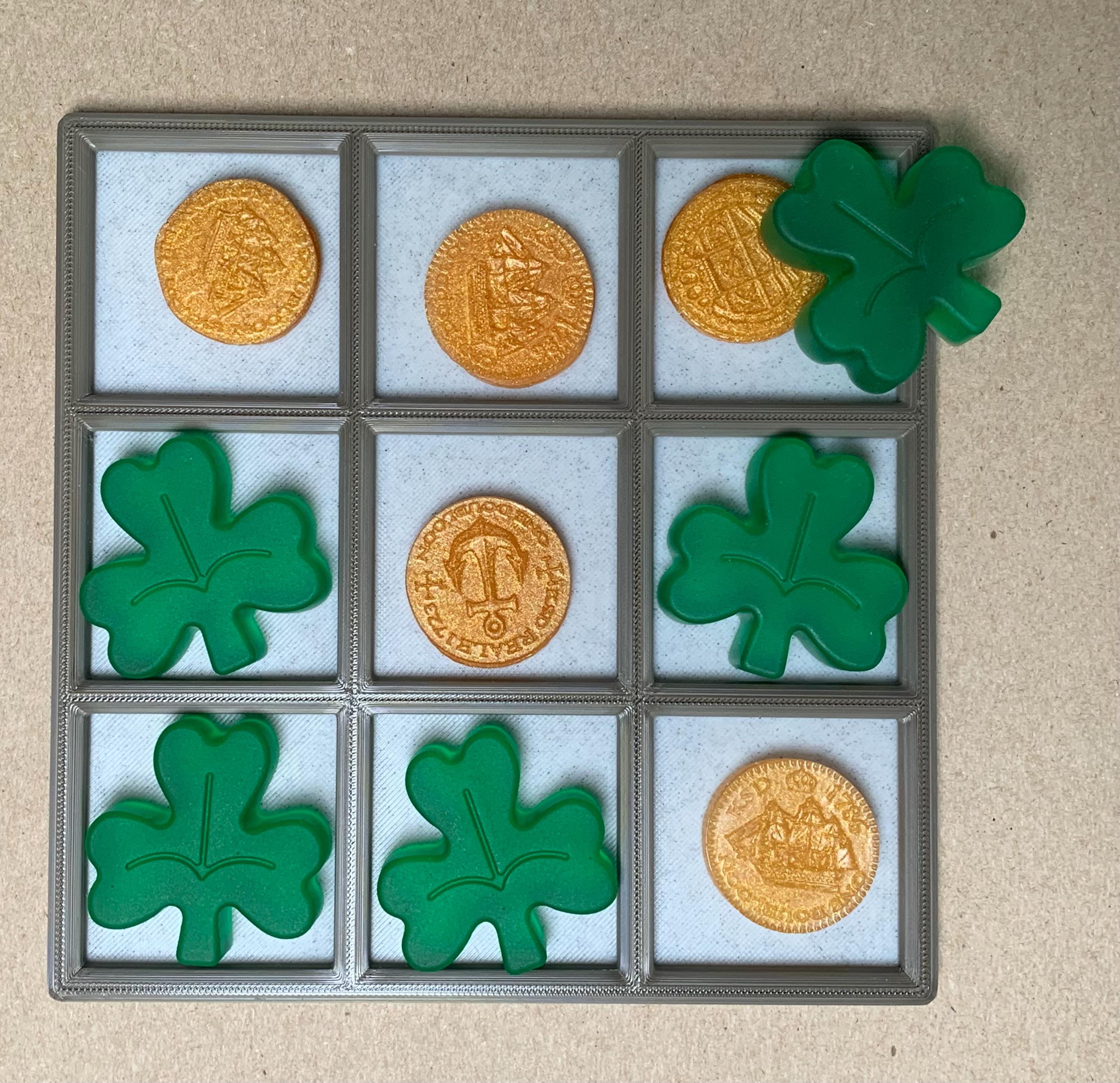 St. Patrick's Day, Gold Coins, Shamrocks, Tic Tac Toe, Game, - Etsy