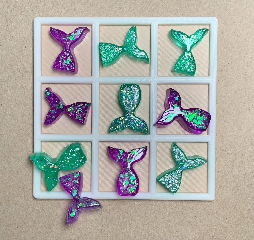 Mermaid, Mermaid Tail, on the Grid, Tic Tac Toe, Game, Novelty - Etsy