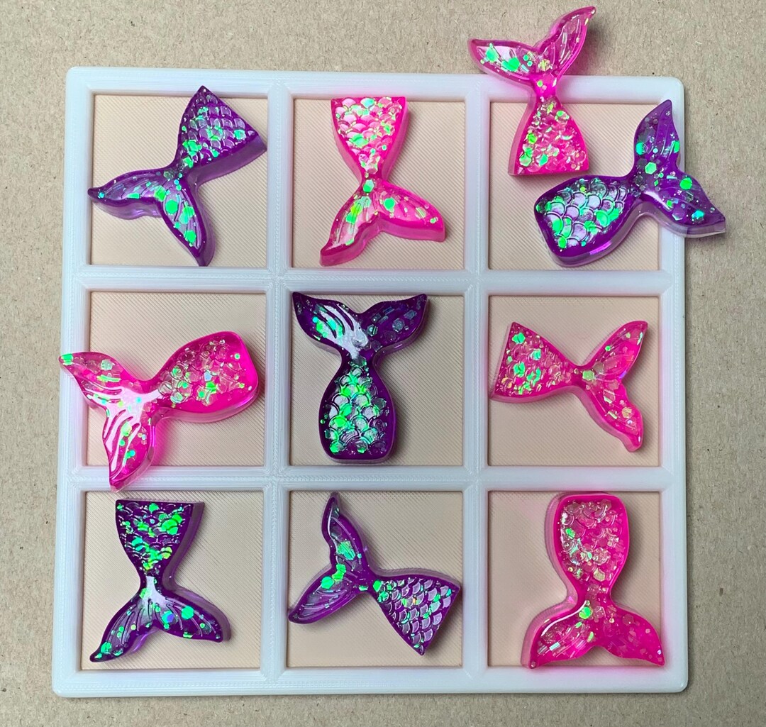 Mermaid, Mermaid Tail, on the Grid, Tic Tac Toe, Games - Etsy