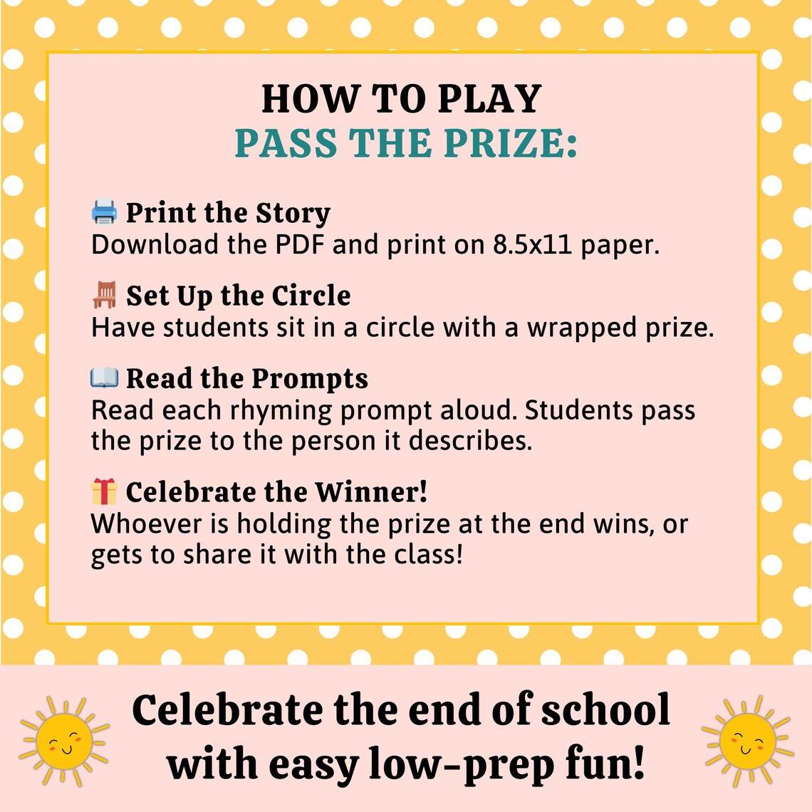Last Day of School Party Games Bundle: Printable Left Right & Pass the ...
