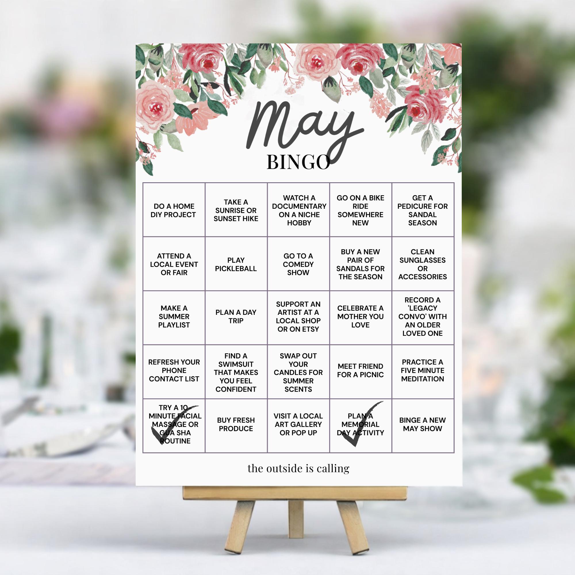 Spring Bucket List Bingo Printable | April Goal Setting Game (digital ...