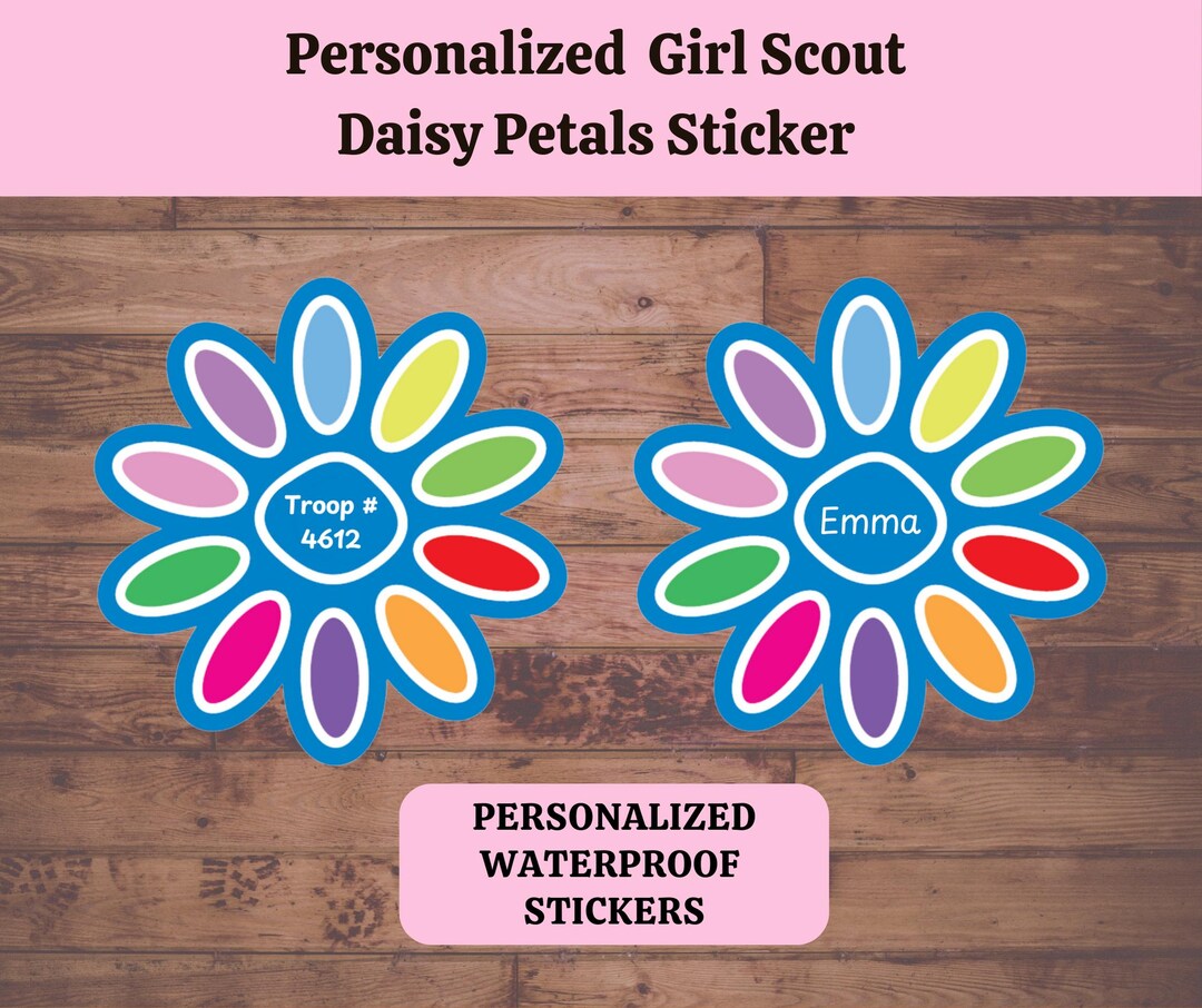 Girl Scout Troop Stickers Printed Personalized Daisy Troop Name Labels ...