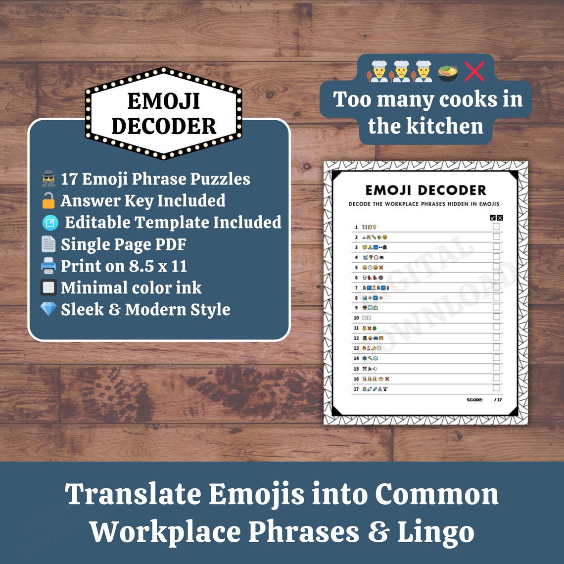 Emoji Decoder Game: Team Building Icebreaker (printable Editable PDF ...