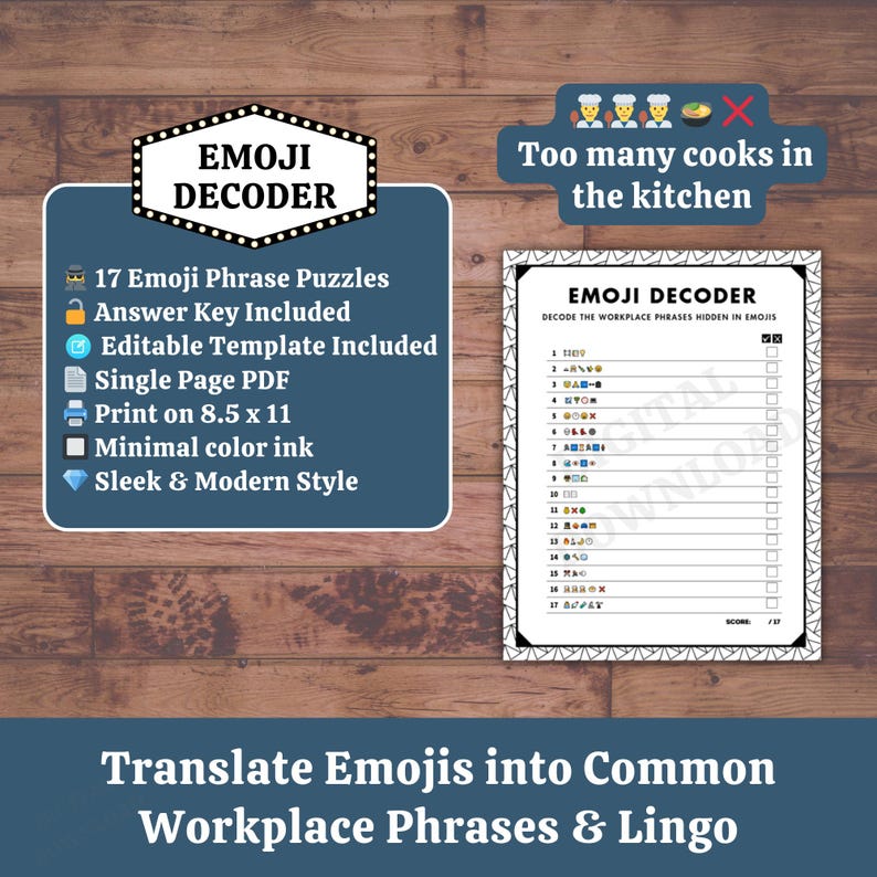 Emoji Decoder Game: Team Building Icebreaker (printable Editable PDF ...