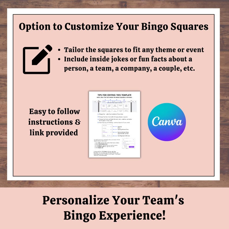 Find Someone Who Bingo: Icebreaker Game, Editable Template (PDF ...