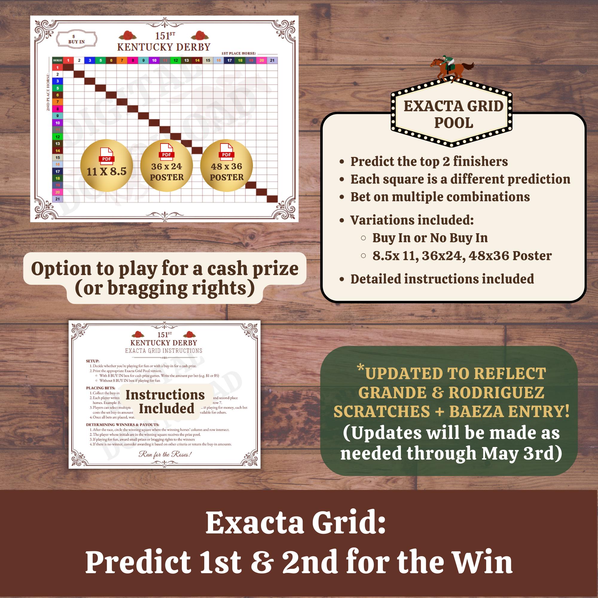 Kentucky Derby Betting Games Pack, 2025 Printable Derby Party, Wagering ...