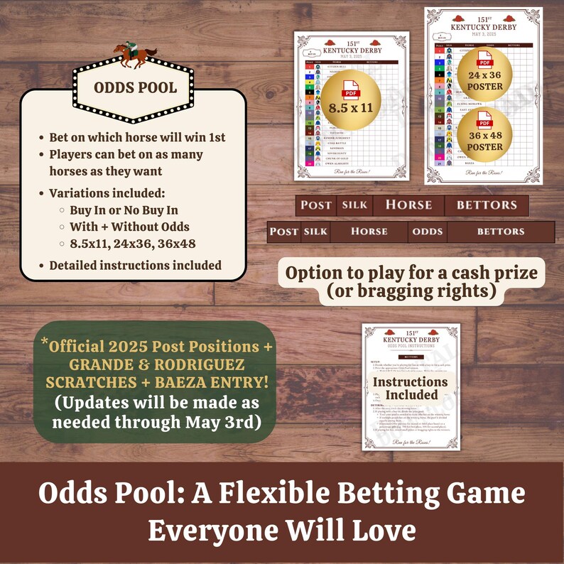 Kentucky Derby Betting Games Pack, 2025 Printable Derby Party, Wagering ...