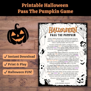 Halloween Left Right Game Printable | Pass the Pumpkin Story ...