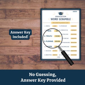 Graduation Word Scramble Game Printable | Grad Party Activity, Class of ...