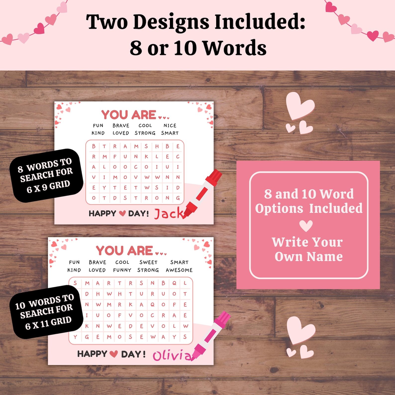 Printable Word Search Valentine Cards: School Party Favors (printable ...