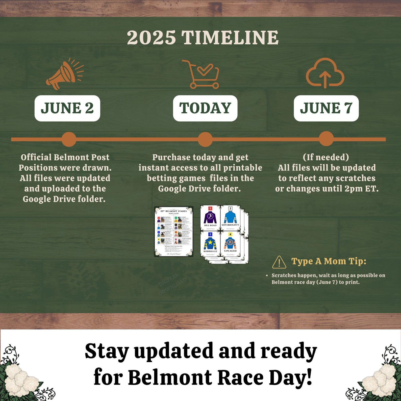 Belmont Stakes Printable Jockey Silks Cards and Horse Guide | 2025 ...
