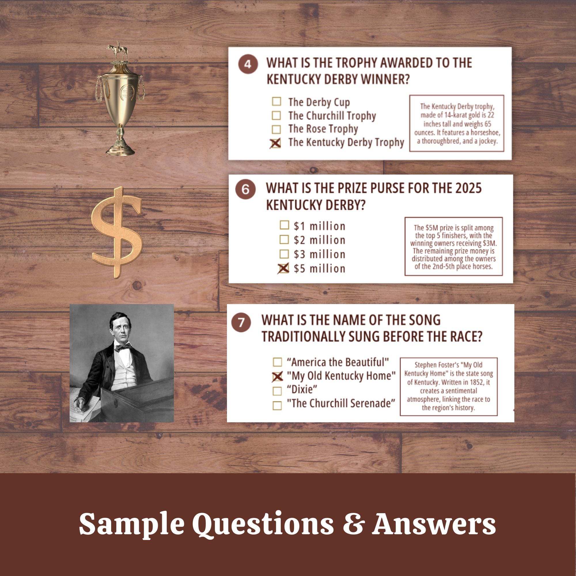 Kentucky Derby Trivia, 2025 Derby Party Game, Printable Horse Racing ...