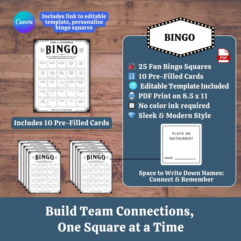 Office Party Games Party Pack - Teambuilding Bingo, Ice Breaker Games ...