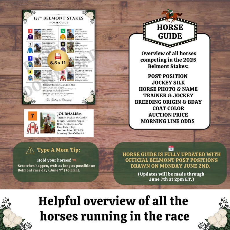 Belmont Stakes Party Games 2025: Printable Horse Racing Bundle (digital ...