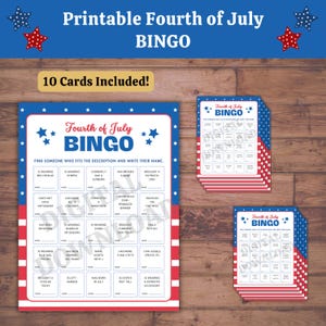 Fourth of July Bingo, Printable Independence Day Icebreaker Game for ...