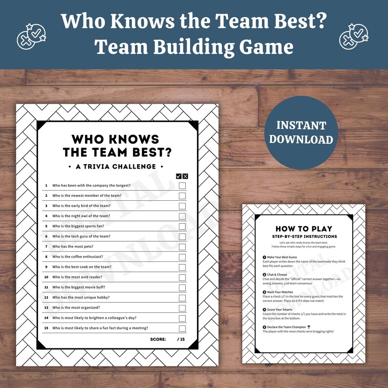 Team Building Game: Who Knows the Team Best, Perfect for Retreat ...